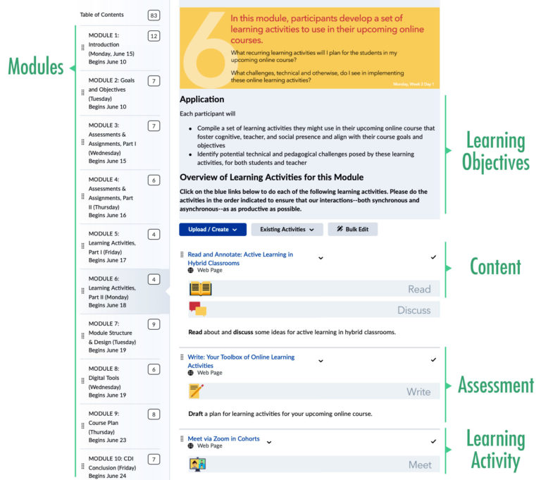 IRIS | Page 6: Building the Course